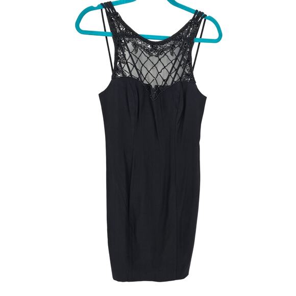 Vintage | Dresses | Vintage Clifford Wills Black Beaded Mesh Cocktail ...